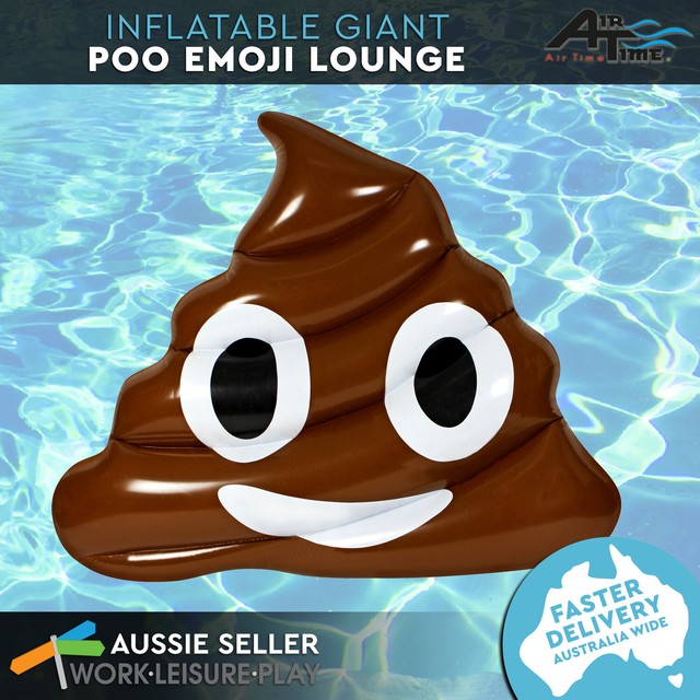 Inflatable Pool Float Giant Poo Emoji Poop Lounge Toy Summer 170 X ...