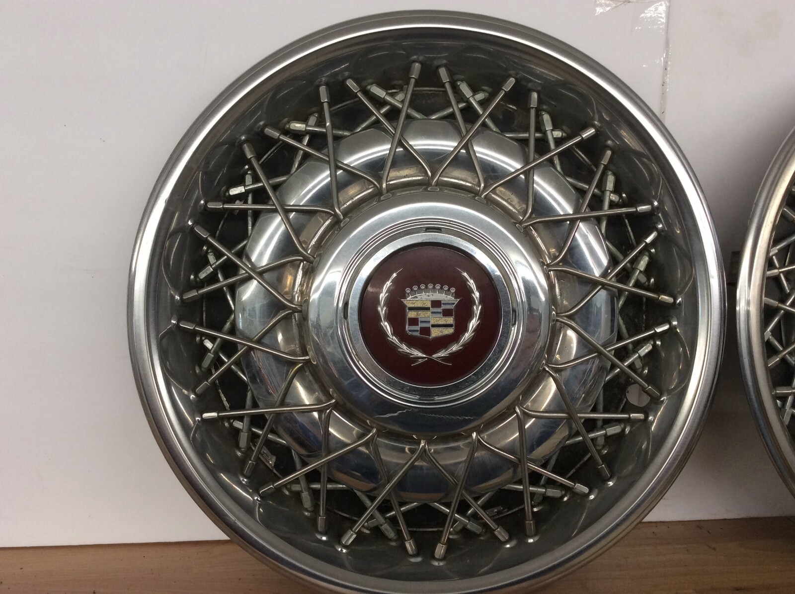 85 86 87 88 89 90 91 92 93 94 95 CADILLAC 14” wire spoke HUBCAPS ...