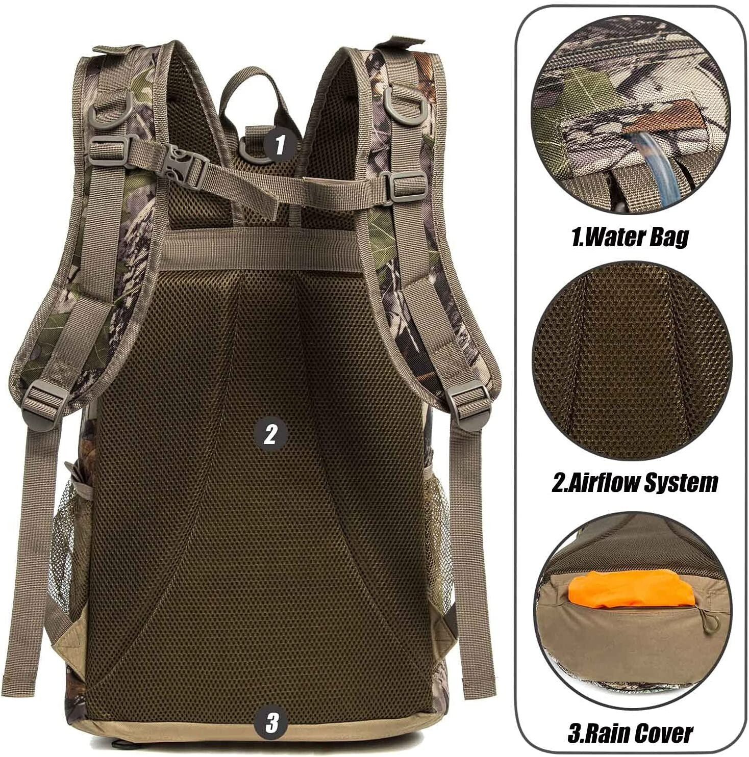 Hunting Backpack Outdoor Hunting Daypack for Bow or Rifle with Rain ...