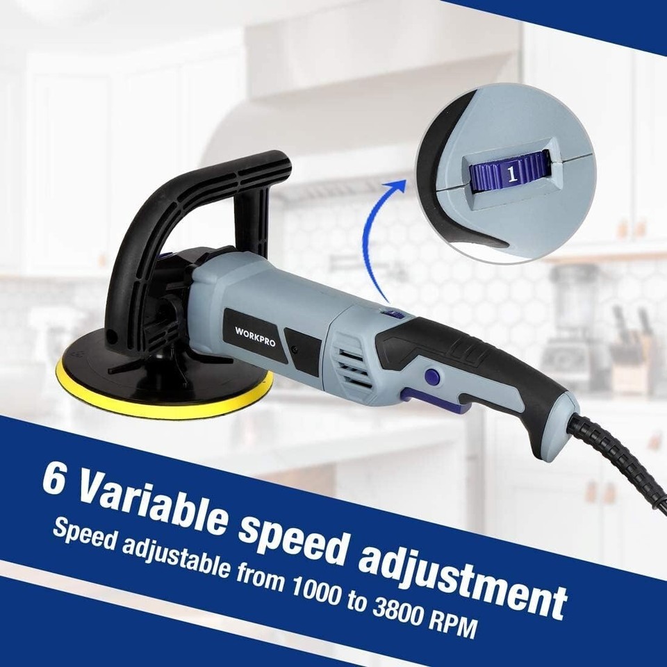 Ultimate Car Detailing Buffer Polisher - 7-inch Pads - 6-Speed 1200W ...