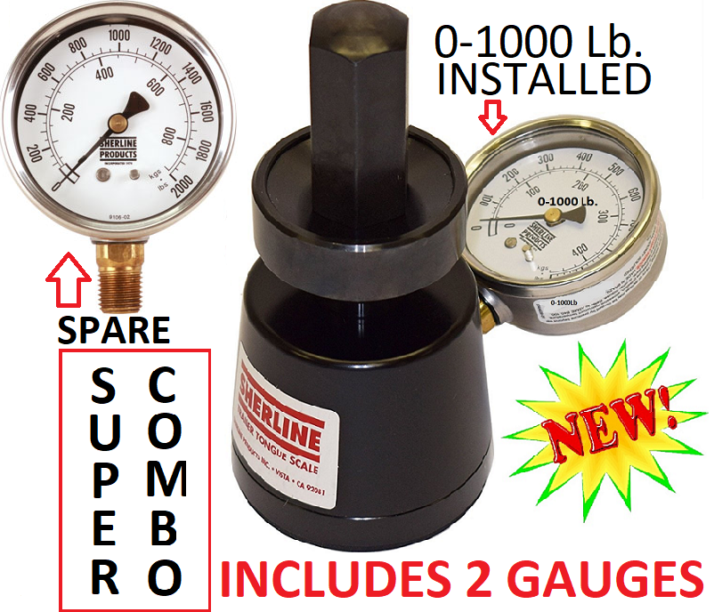 Sherline Trailer Tongue Weight Scale 2 GAUGES 0-1000Lb installed 0 ...