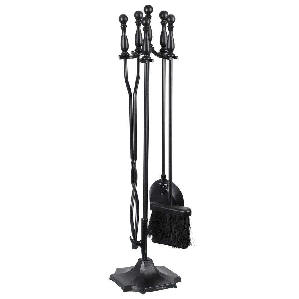 5 PCS Fireplace Tools Set Fireplace Accessories Tools Holder with ...
