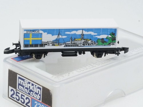 Very Good Marklin 2552 Mini-club Commemorative Sweden Container Car for ...