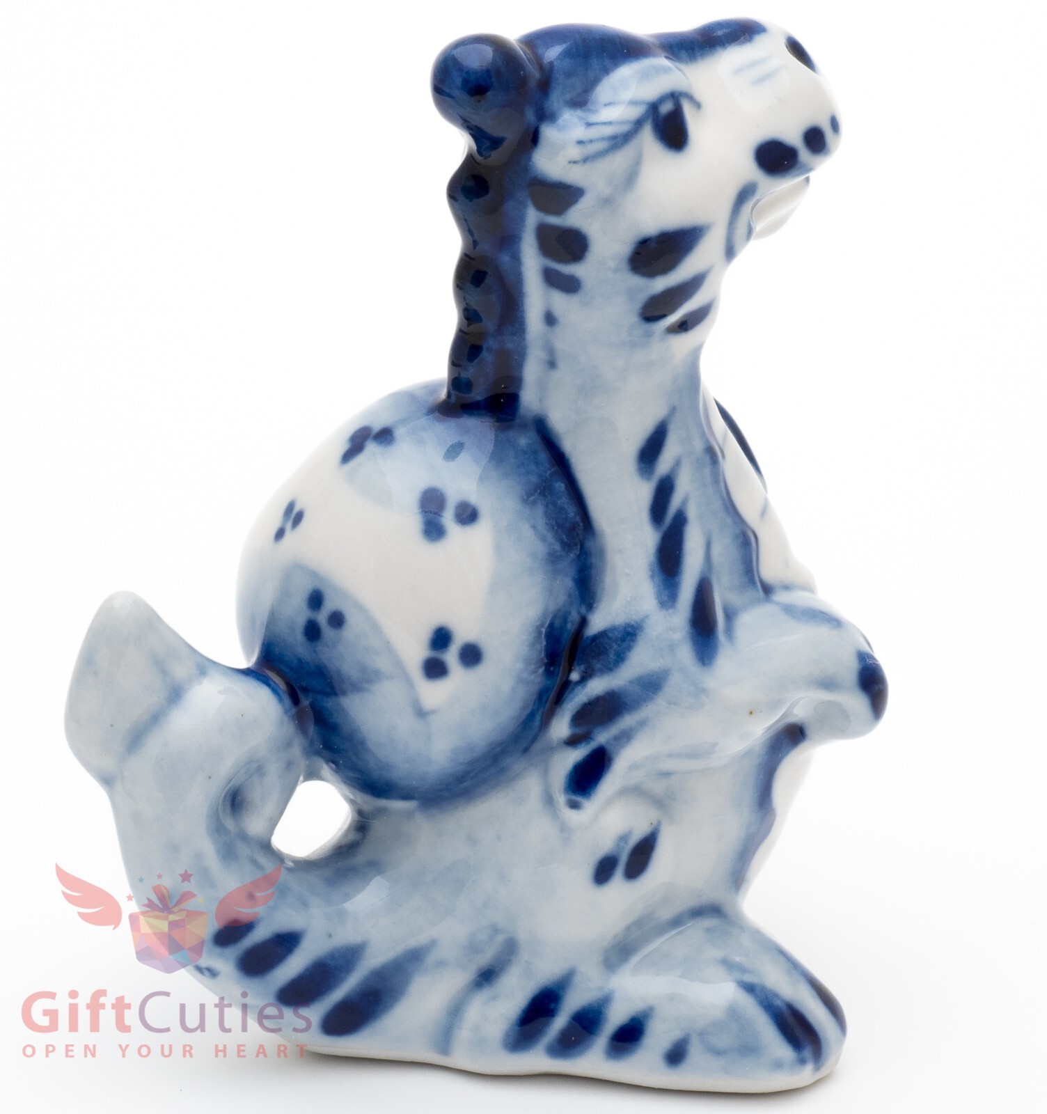 Gzhel Porcelain Figurine Ded Moroz Santa Claus Dragon with Christmas ...