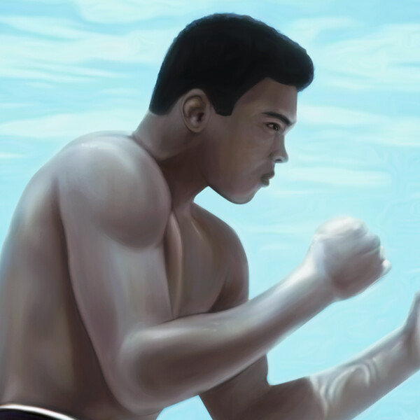 MUHAMMAD ALI Legendary Training Poster Photo Painting Artwork on CANVAS ...