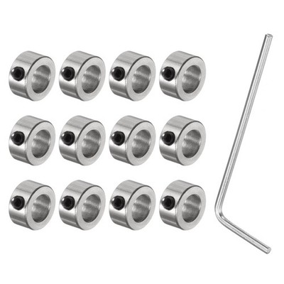 12Pcs Set Screw Shaft Collars 8mm ID Gear Stopper Wheel Collar with Hex ...