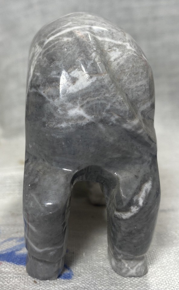 Large VTG Hand Carved Gray Marble? Pig Figurine Sculpture Alabaster ...