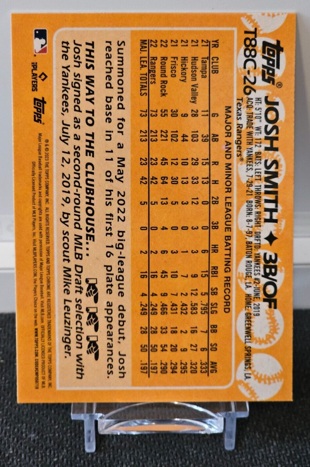 2023 Josh Smith Topps 1988 Topps Chrome Silver Pack RC #T88C-26 | eBay