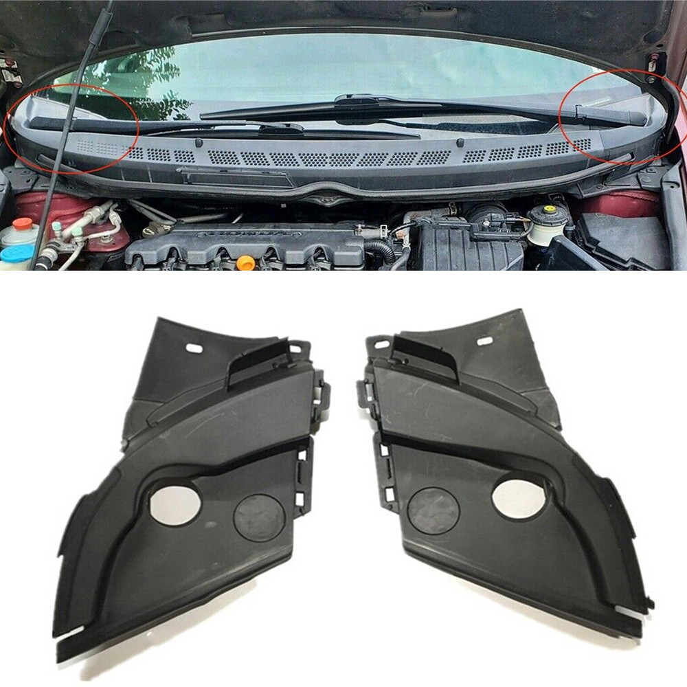 2x Windshield Wiper Arm Cowl Vent Covers For 2006-2011 Honda Civic ...