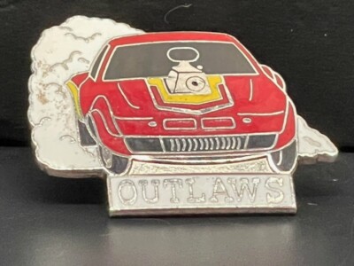 VRHTF VTG RARE NHRA SUPER RARE OUTLAWS HAT PIN 1.5" X 1" | eBay