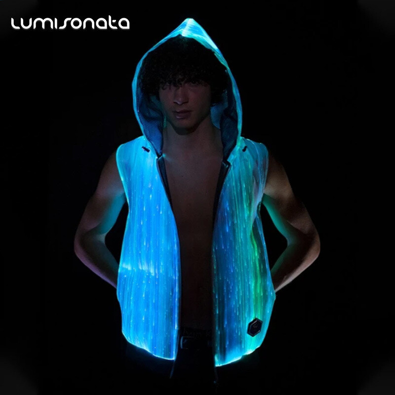 Colorful LED Luminous Vest Baseball DJ Singer Dancer Stage Costume | eBay