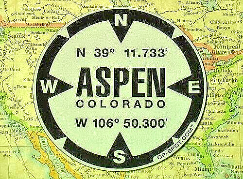 Aspen, Colorado GPS Sticker - Reflective Vinyl GPS Marker Decal | eBay