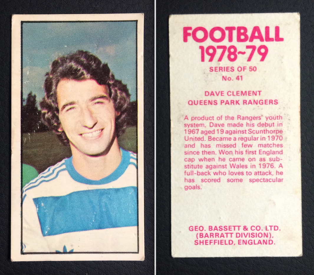 Bassett Football Card 1978-79 No 41 Dave Clement - Queens Park Rangers ...