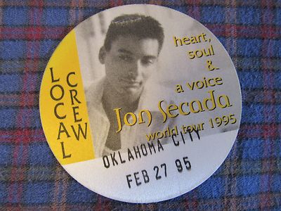 JON SECADA TOUR 1995 PASS Band Concert Backstage / Working Pass AS IS ...