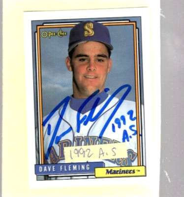 Autographed Dave Fleming 1992 A. S. Added Mariners 1992 O-PEE-CHEE | eBay