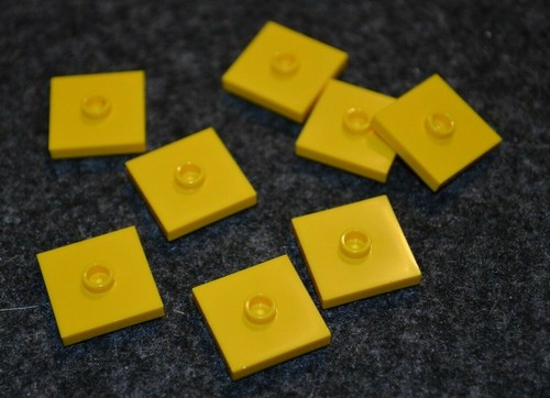 (8) 2x2 Yellow Tile with Center Nub Plate Brick Bricks ~ Lego ~ NEW ...