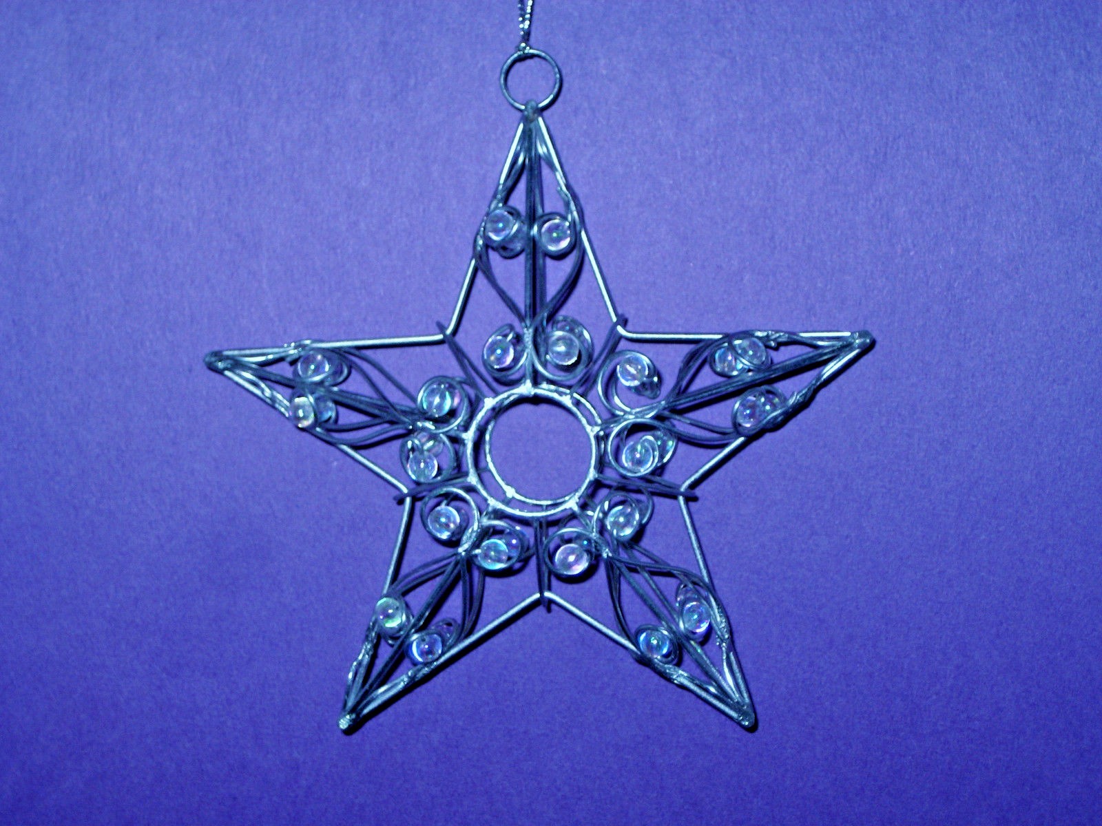 See Through Star Christmas Ornament 3D Metal Silver Color With ...