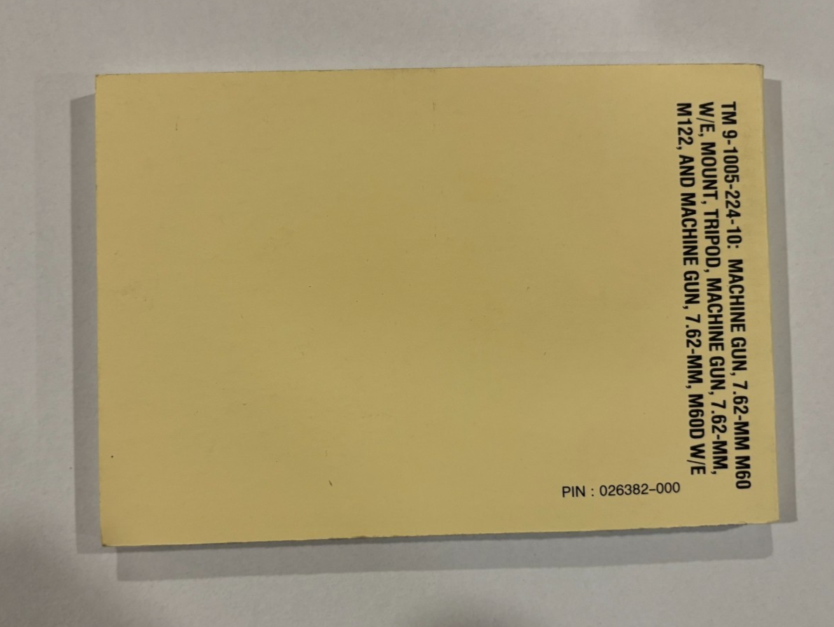 TM 9-1005-224-10 Operator's Manual for Machine Gun 7.62 mm M60 W/E 1985 ...