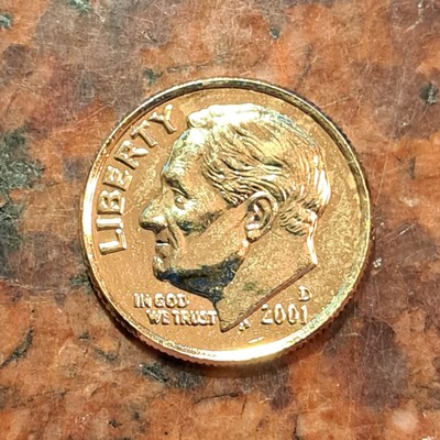 GOLD PLATED 2001-D ROOSEVELT DIME - #B6435 | eBay