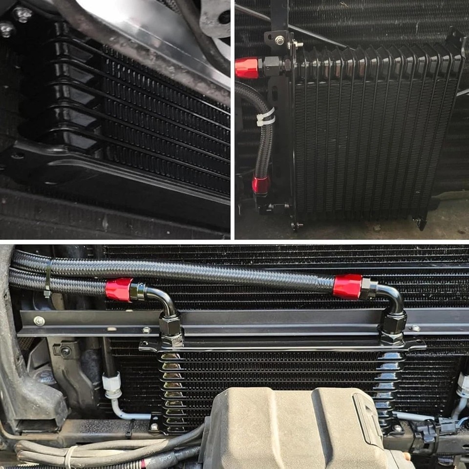 10 Row Oil Cooler Kit, 10AN Transmission Engine Cooler Japanese ...