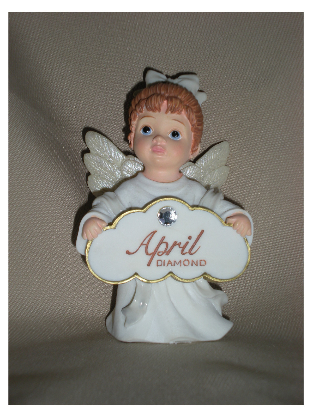 BIRTHSTONE ANGEL FIGURINE - APRIL - DIAMOND - JEANE'S THINGS | eBay