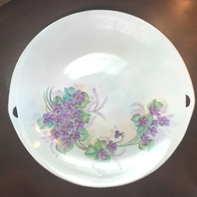 Vintage Hand Painted Violets Plate 10" Singed by Artist | eBay
