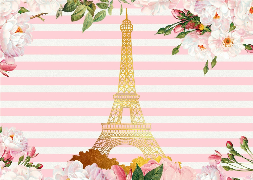Eiffel Tower Pink Background
