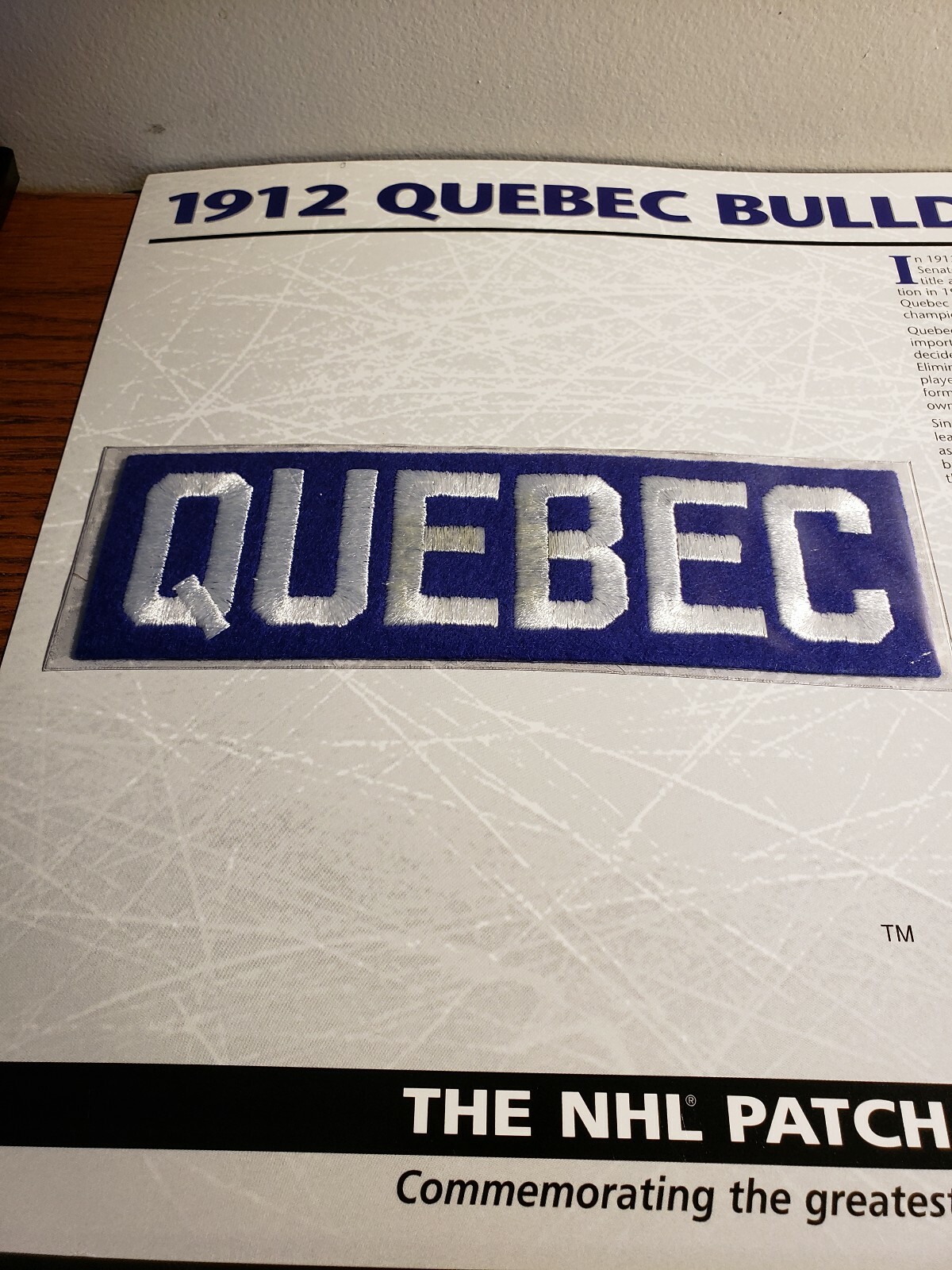 THE NHL PATCH COLLECTION 1912 QUEBEC BULLDOGS HOCKEY TEAM PATCH SEALED ...