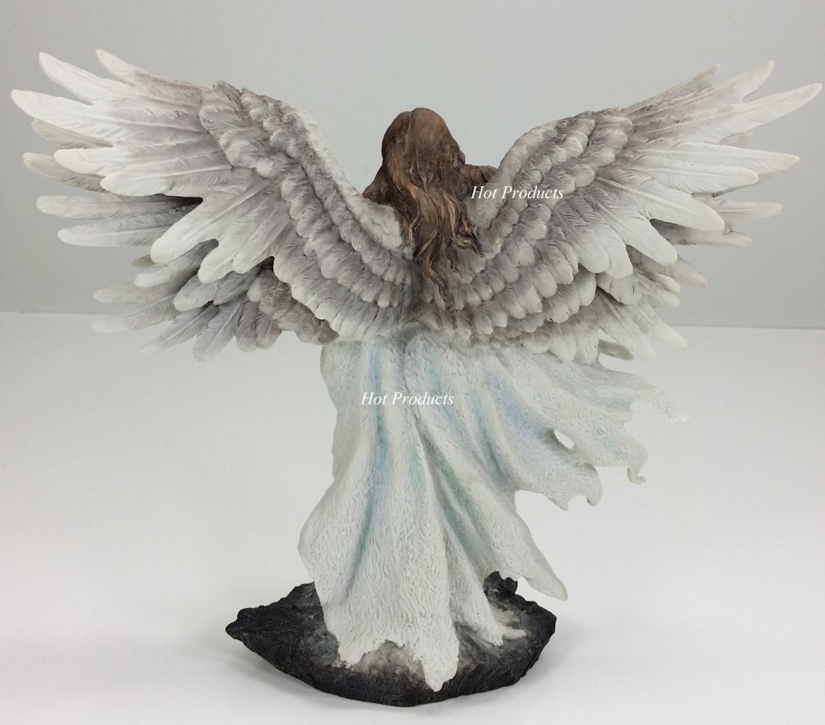 11" Six Winged Seraphim Guardian Angel W Serpent Statue Color Painted ...