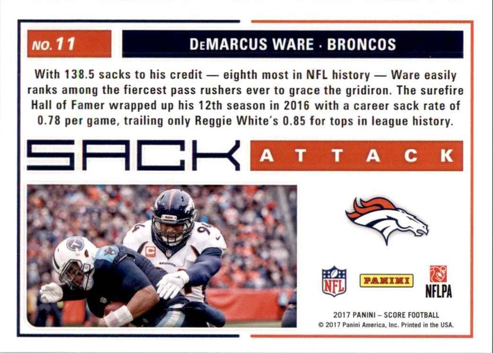 2017 Score Sack Attack DEMARCUS WARE Denver Broncos #11 | eBay