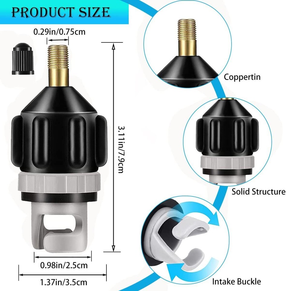 SUP Pump Adapter Inflatable Boat Air Valve Adaptor Paddle Board for ...
