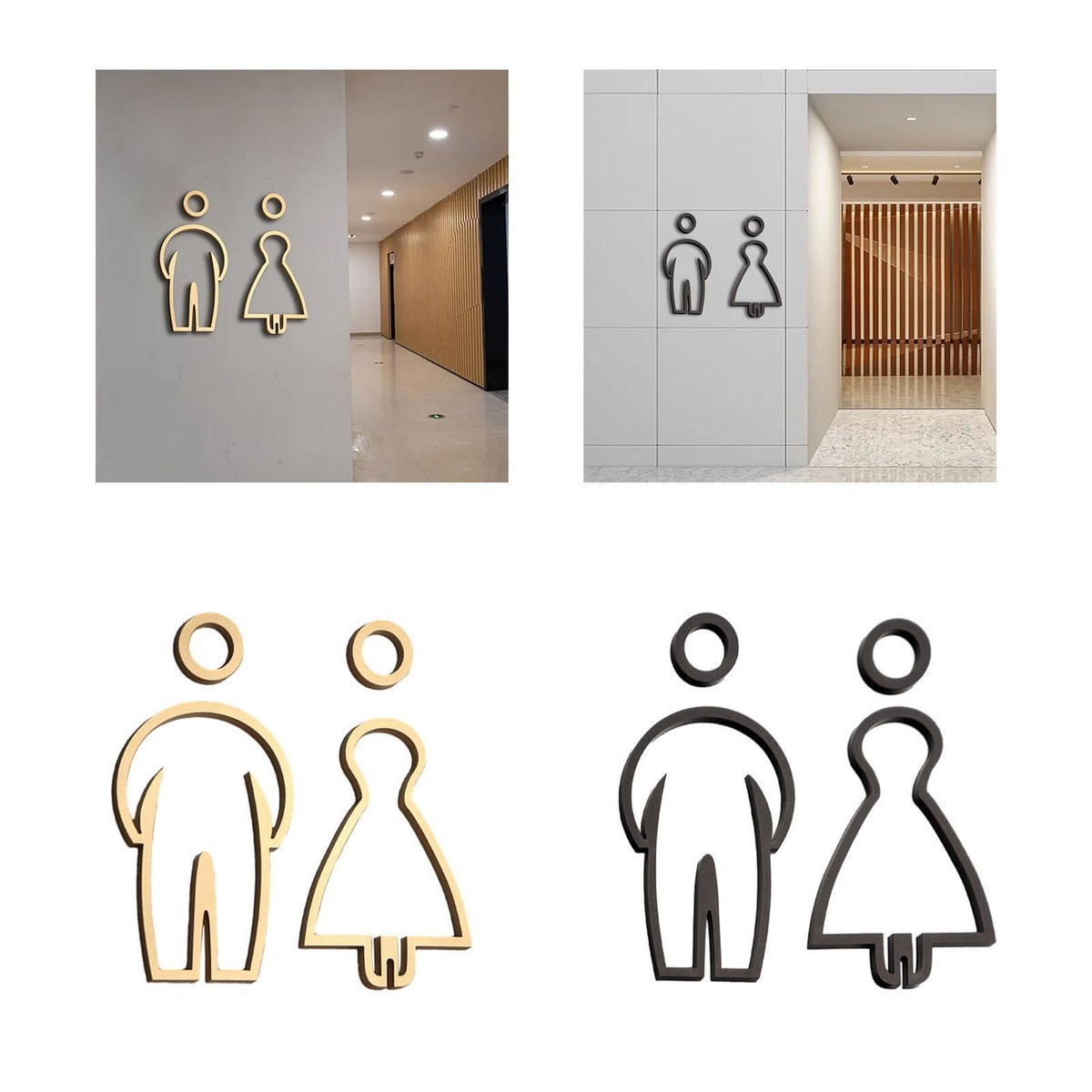 Toilet Sign Design Opal Acrylic Male & Female Toilet Sign | Viro