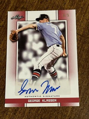 GEORGE KLASSEN 2019 Leaf Perfect Game RED AUTOGRAPH #4/5 PHILLIES ...