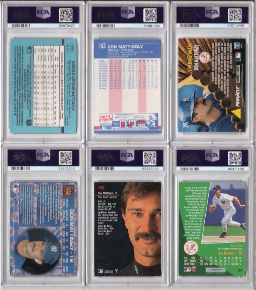 Don Mattingly (6) Card PSA Graded Lot - Yankees! | eBay