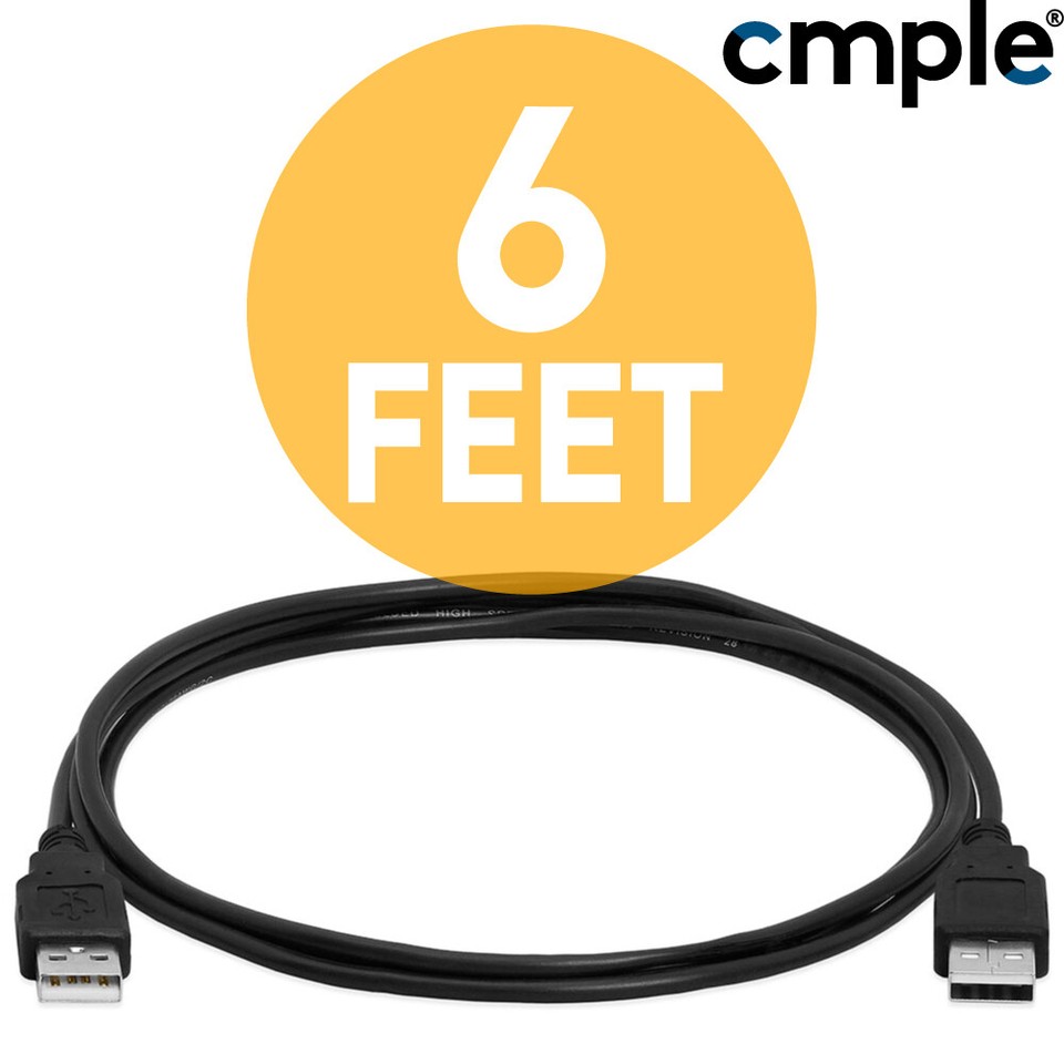 2 Pack USB Type A Male to Male Cable Data Sync Cord Portable Hard Drive ...