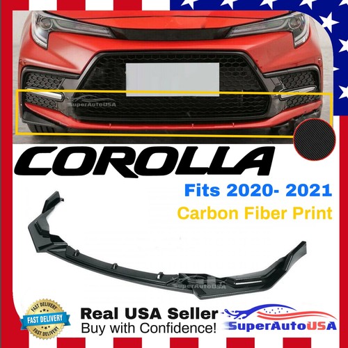 Front Bumper Lip Spoiler Carbon Fiber Print For Toyota Corolla SE XSE ...