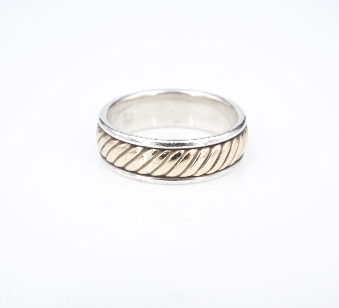 James Avery Fluted Band Ring Sterling Silver 14k Yell… - Gem