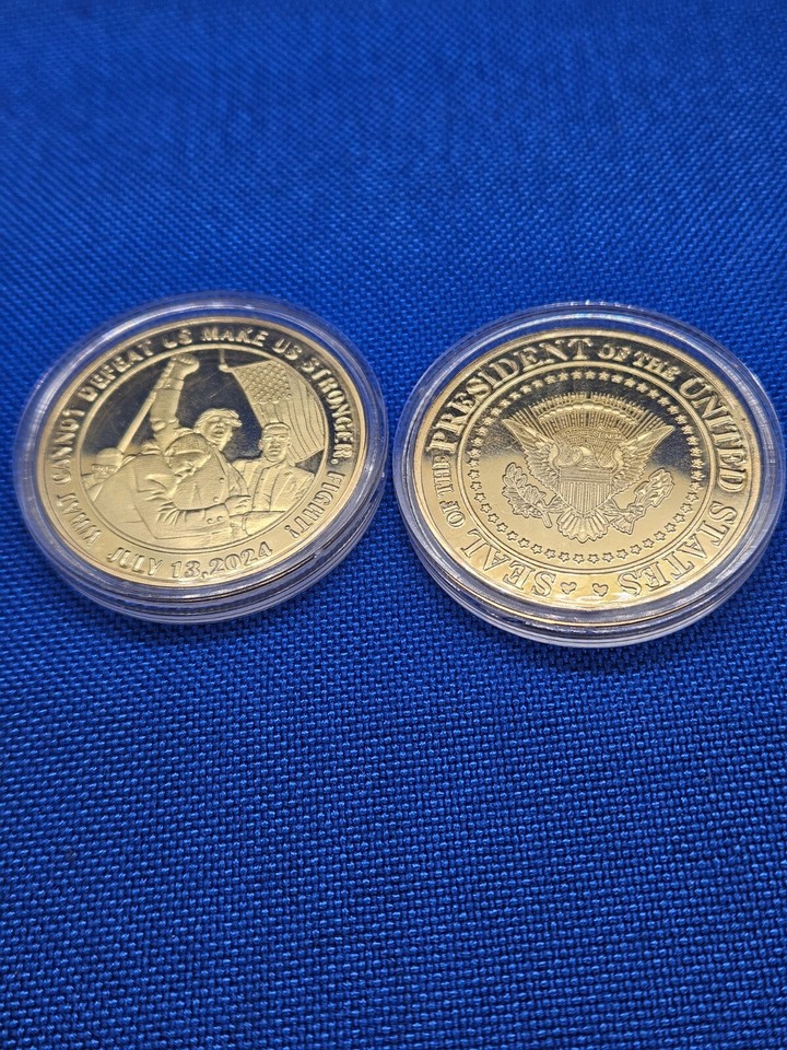 New President Trump "Fight, Fight, Fight" Commemorative Gold Coin 2024 ...