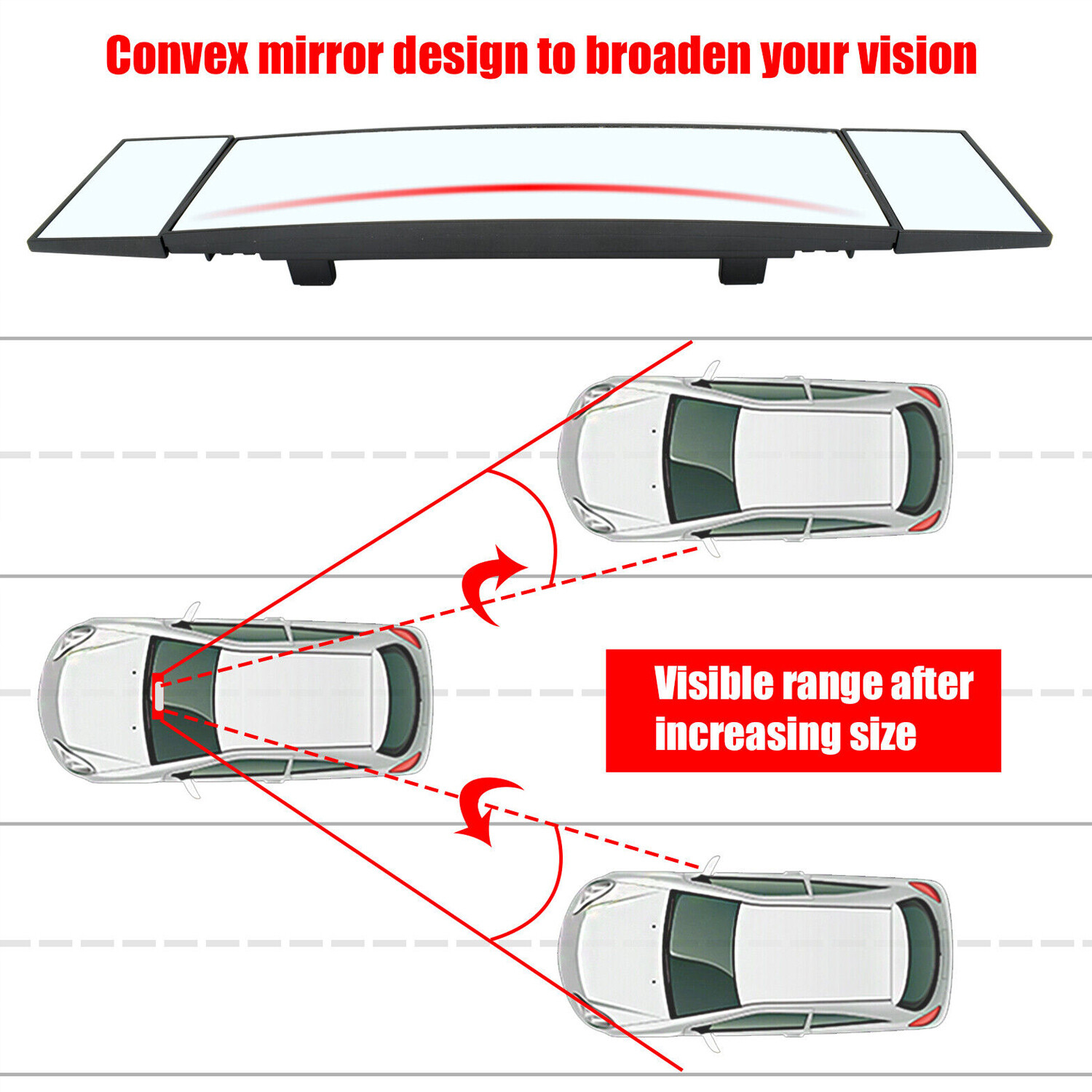 Universal Wide Angle Car Large Vision Rear View Mirror Blindspot Baby ...