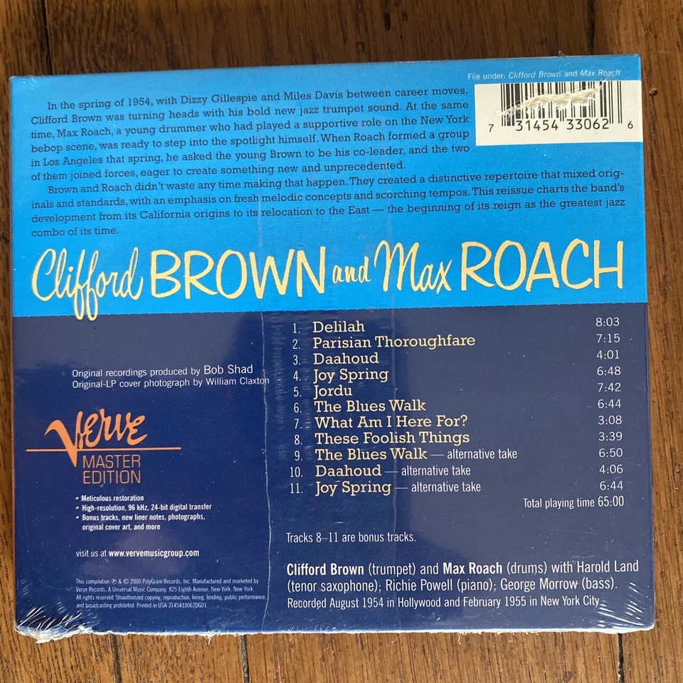 Clifford Brown And Max Roach CD 2000 Brand New Sealed Free Shipping ...