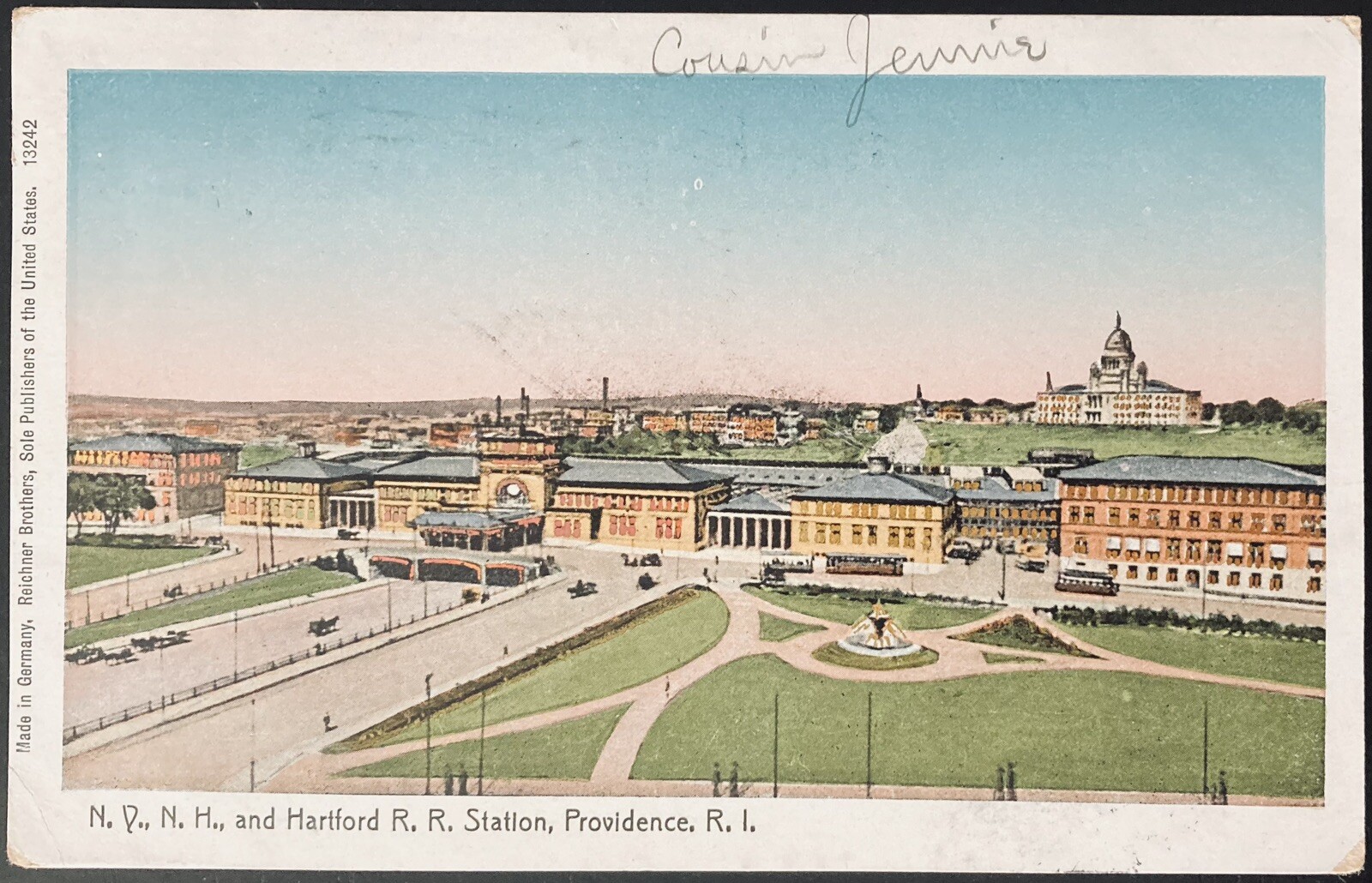 PROVIDENCE, RI. C.1907 PC. (A54)~VIEW OF N.Y., N.H., & HARTFORD R.R ...
