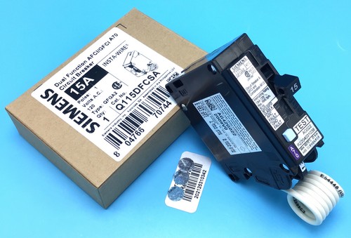 New Circuit Breaker Siemens Q115DF Q115DFCSA 15 Amp 1 Pole Dual AFCI ...