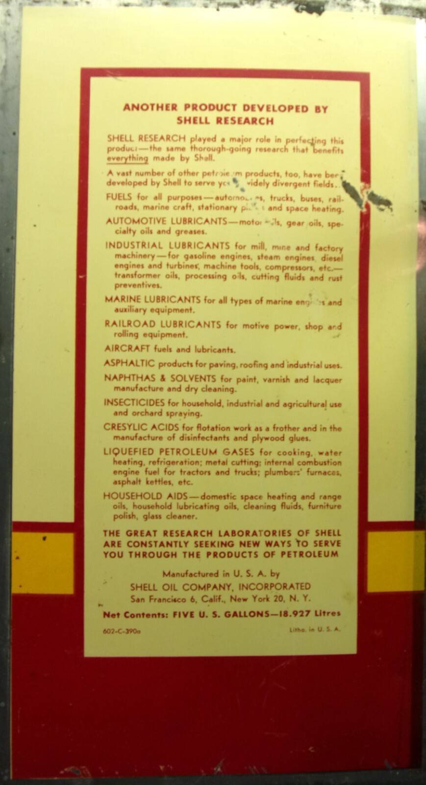 RARE Old SHELL Super Gear Lubricant SAE 80 EP 38 Lbs Net Square ...