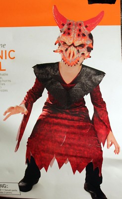 Light-up Mask! DEMONIC DEVIL BOYS COSTUME Halloween Scary Horror Child ...