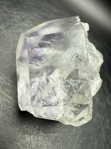 RARE colorless clear cubic dodecahedron fluorite cube purple zoning ...
