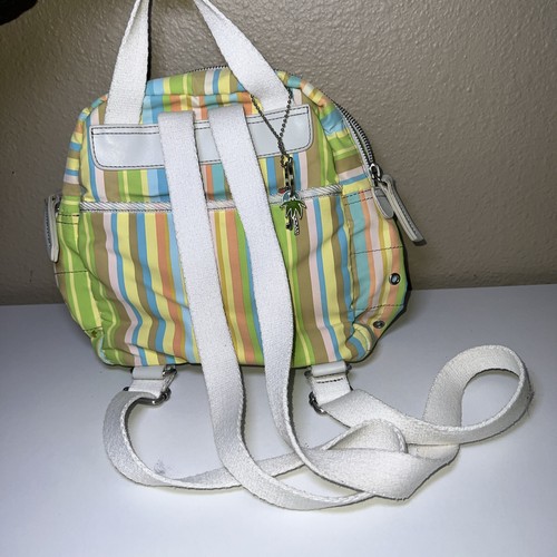 Fossil Striped multicolor canvas backpack Women’s Designer Purse with ...