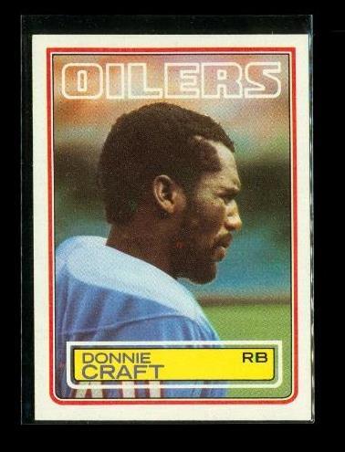 Vintage 1983 TOPPS Football Trading Card #276 DONNIE CRAFT Houston ...