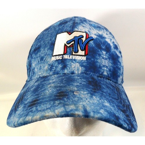 MTV Tie Dye Blue White Embroidered Logo Adjustable Hat Ball Cap | eBay