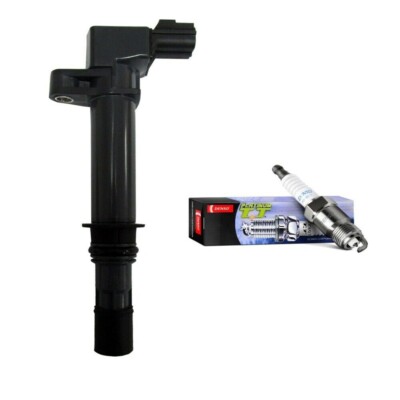 Ignition Set of (1) Ignition Coil + (1) Denso 4503 Spark Plugs Platinum ...