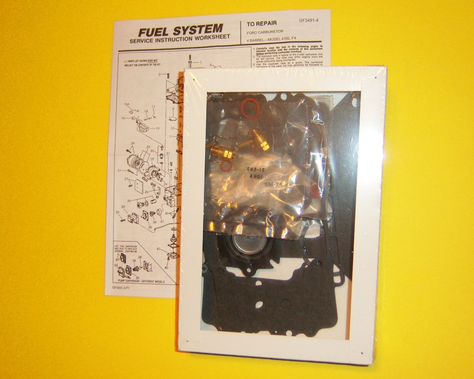 AUTOLITE 4100 PLUS GRADE MASTER REBUILD CARBURETOR KIT FORD MERCURY ...